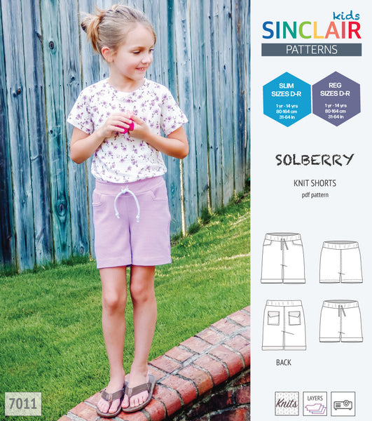 Solberry knit jersey shorts for children girls and boys pdf sewing ...