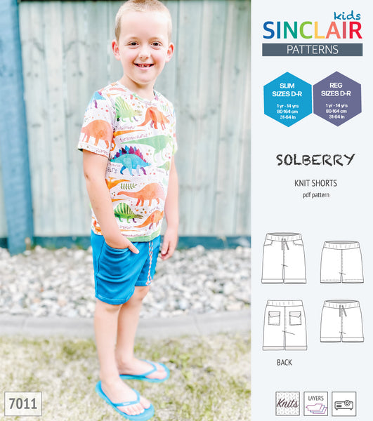 Solberry knit jersey shorts for children girls and boys pdf sewing ...