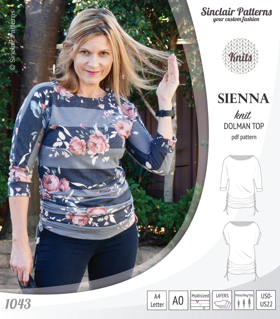 Sienna drawstring knit dolman top (PDF) – Sinclair Patterns