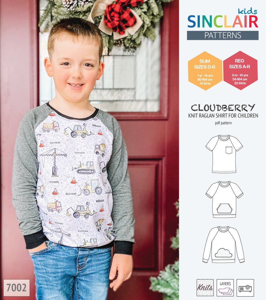 Cloudberry knit raglan shirt for children (PDF SEWING PATTERN) – Sinclair Patterns