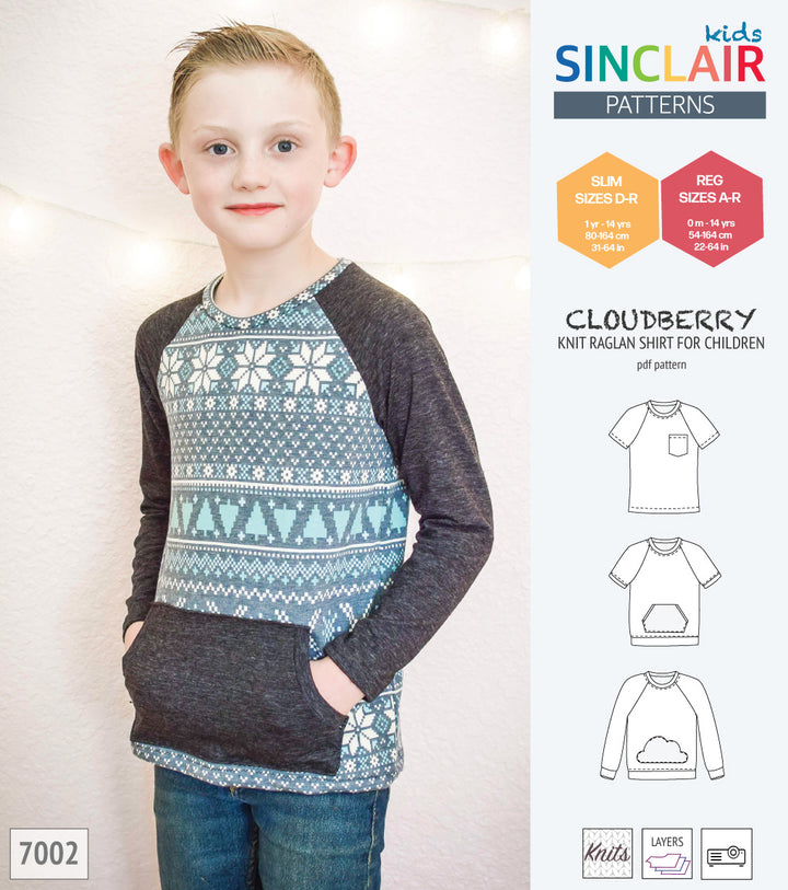 Cloudberry knit raglan shirt for children (PDF SEWING PATTERN ...