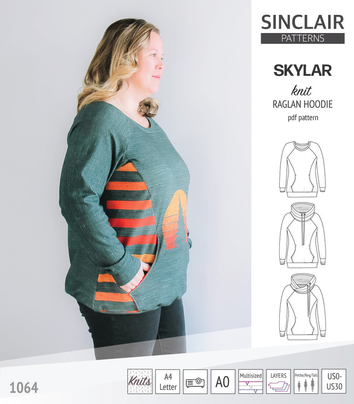 Skylar knit raglan hoodie (PDF) – Sinclair Patterns