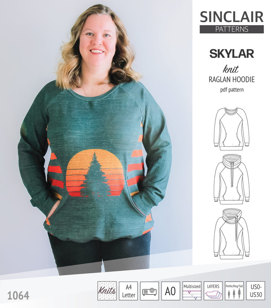 Skylar knit raglan hoodie (PDF) – Sinclair Patterns