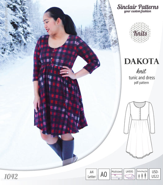 Dakota knit tunic or dress with a peplum and a placket (PDF) - Sinclair ...