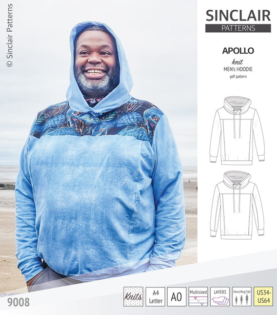 Apollo knit colorblocked hoodie for men (PDF) – Sinclair Patterns