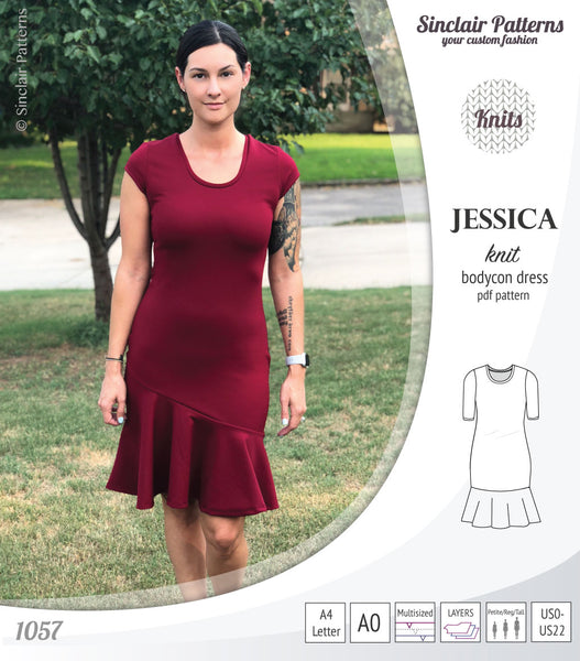 Jessica bodycon knit dress (PDF) - Sinclair Patterns