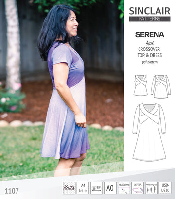 Serena crossover knit top and dress (PDF) – Sinclair Patterns