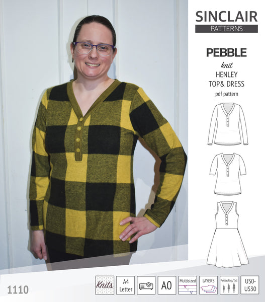 Pebble henley style top and dress (PDF) - Sinclair Patterns