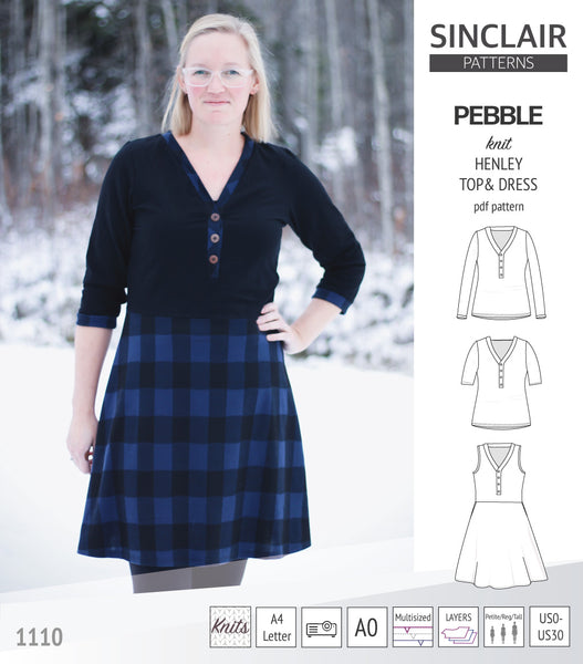 Pebble henley style top and dress (PDF) - Sinclair Patterns
