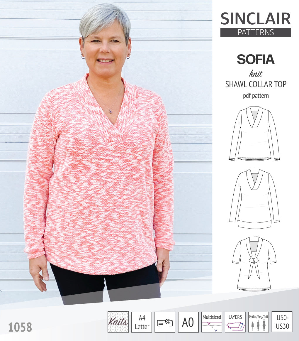 Sofia shawl collar classic sweater (PDF) – Sinclair Patterns