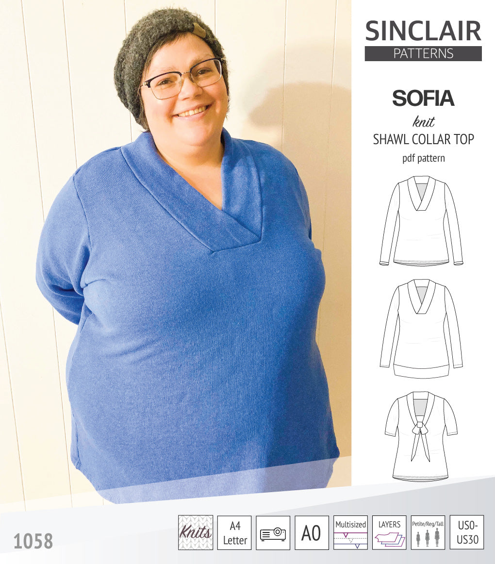 Sofia shawl collar classic sweater (PDF) – Sinclair Patterns