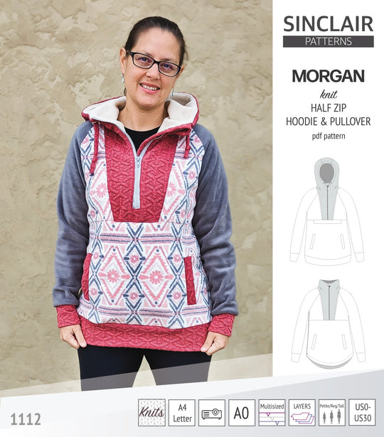 Morgan half zip pullover and hoodie (PDF) – Sinclair Patterns