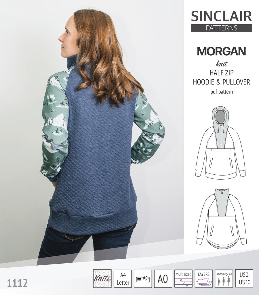 Morgan half zip pullover and hoodie (PDF) – Sinclair Patterns