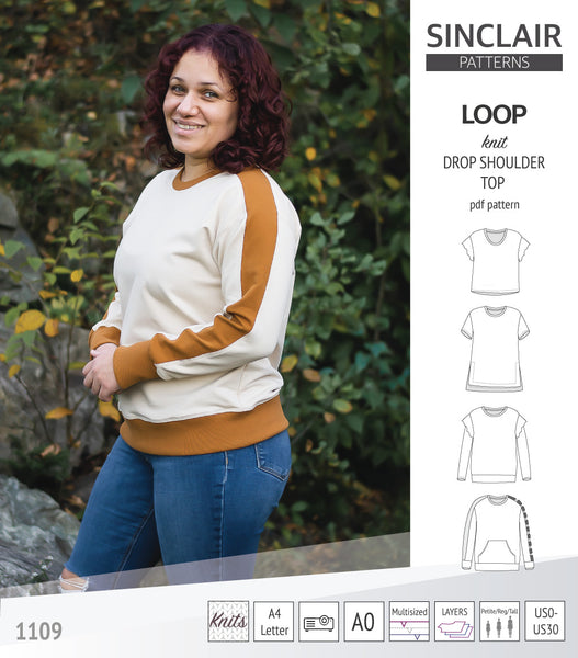 Loop drop shoulder knit top (PDF) - Sinclair Patterns