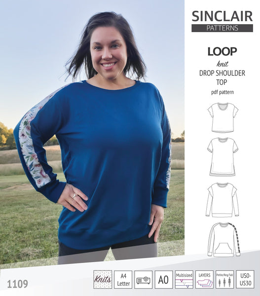 Loop drop shoulder knit top (PDF) - Sinclair Patterns