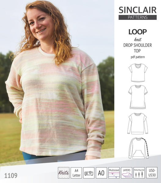 Loop drop shoulder knit top (PDF) - Sinclair Patterns