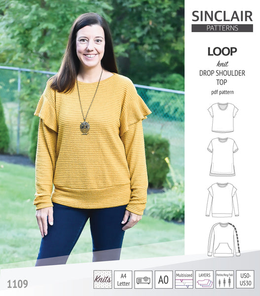 Loop drop shoulder knit top (PDF) - Sinclair Patterns