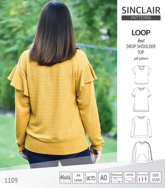 Loop drop shoulder knit top (PDF) - Sinclair Patterns