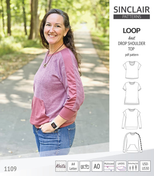 Loop drop shoulder knit top (PDF) - Sinclair Patterns