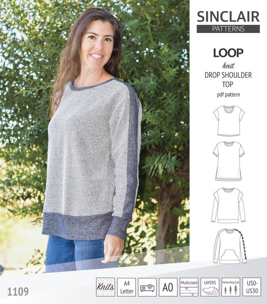 Loop drop shoulder knit top (PDF) - Sinclair Patterns