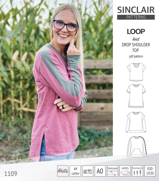 Loop drop shoulder knit top (PDF) - Sinclair Patterns