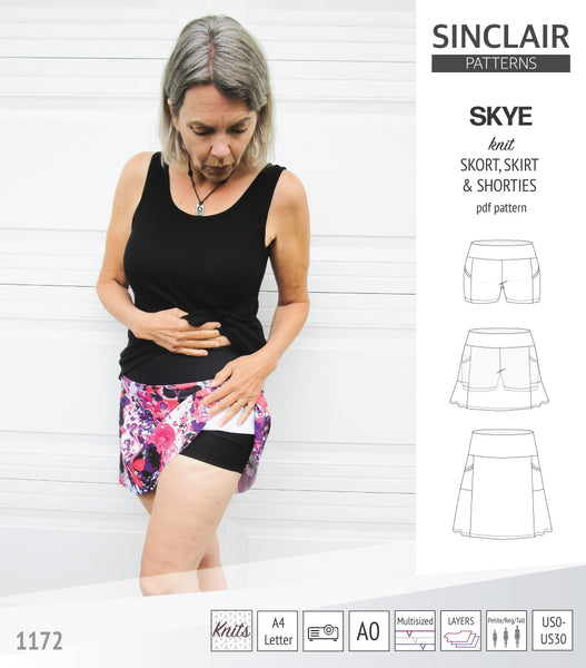 Skye skort, skirt and shorties with pockets and yoga waistband pdf ...
