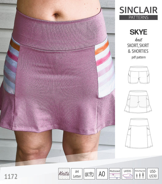 Skye skort, skirt and shorties with pockets and yoga waistband pdf ...